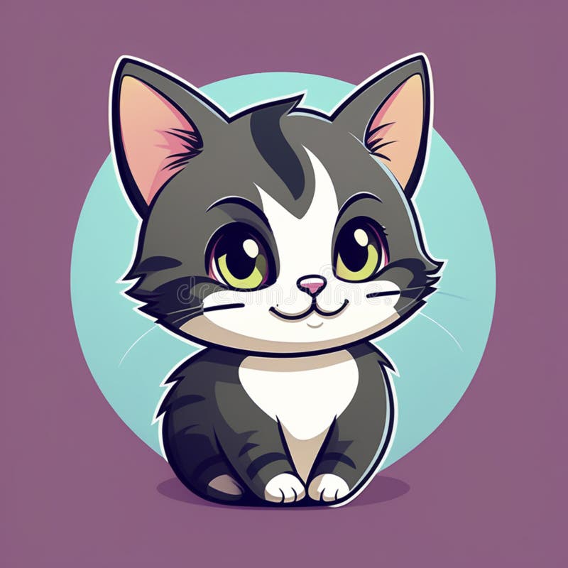 Happy Cute Cat Cartoon Illustration Stock Illustration - Illustration ...