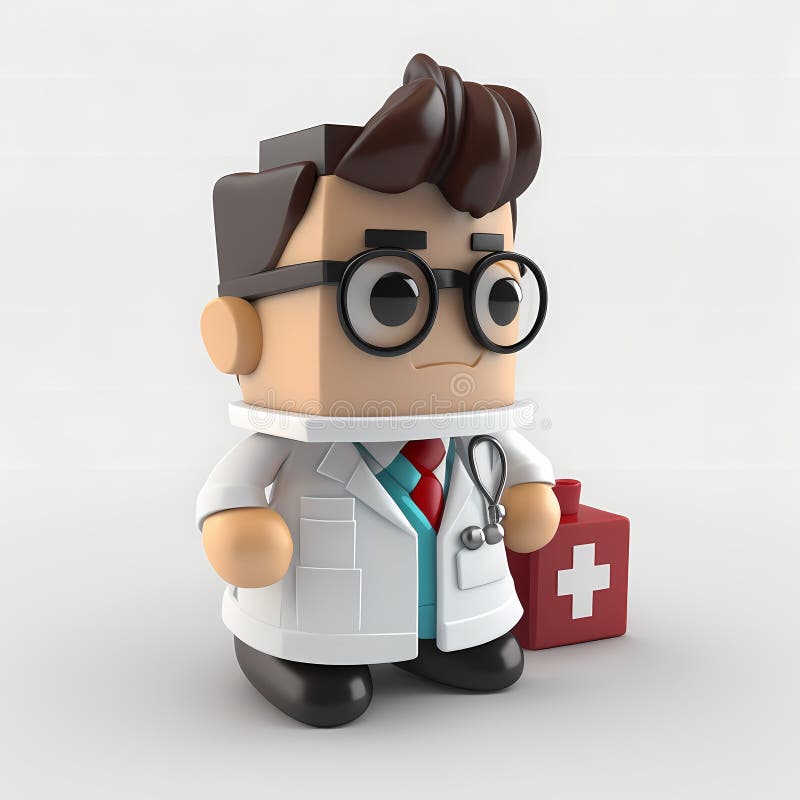 Happy Tiny Doctor. Generative AI Stock Illustration - Illustration of ...