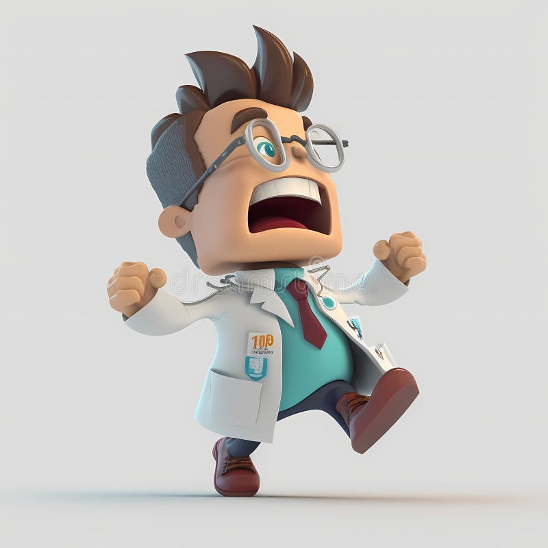 Happy Tiny Doctor. Generative AI Stock Illustration - Illustration of ...