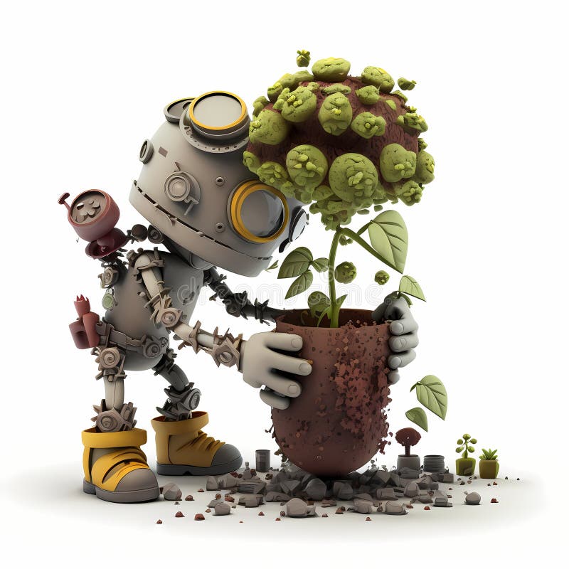 Tiny Man Botanist. Generative AI Stock Illustration - Illustration of ...