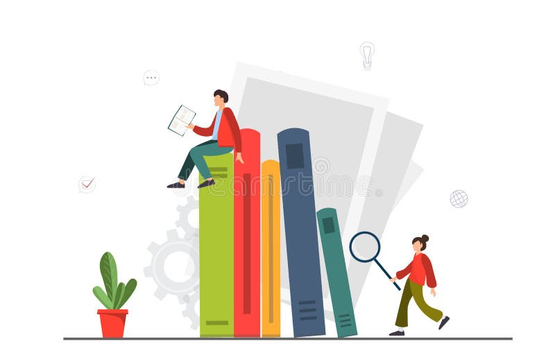 Happy Tiny People, Student Reading Books at the Library, Reading is ...