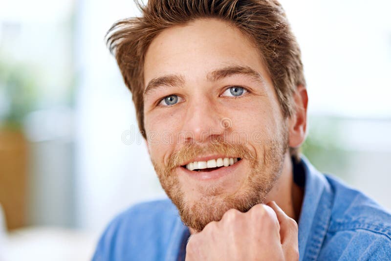 Happy To Be Me. Shot of a Relaxed-looking Young Man. Stock Image ...