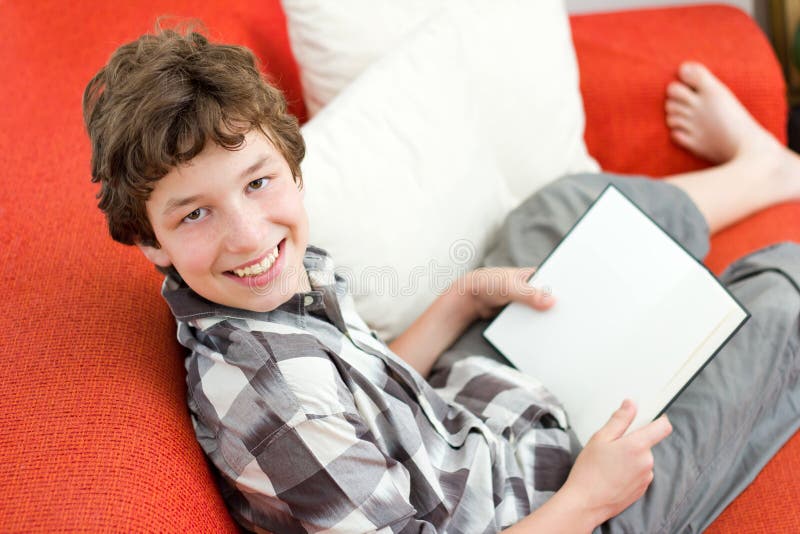 Happy to read his book stock image. Image of happy, middle - 21237113