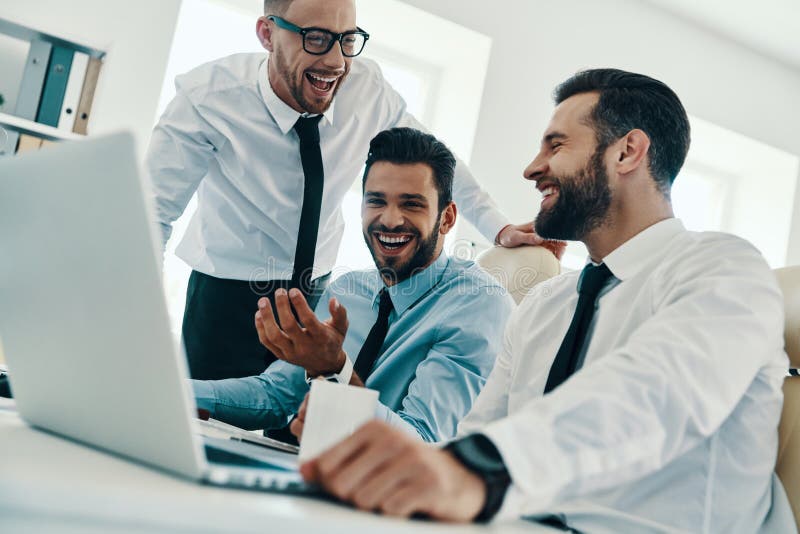 Happy to work together. stock photo. Image of exchange - 150897168