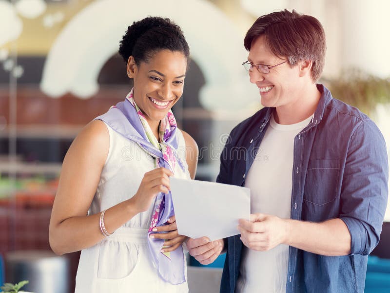 Happy to work together stock photo. Image of colleague - 52214538