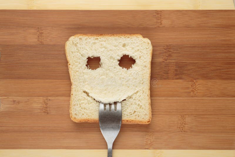 Happy toast with a fork stock photo. Image of emotions - 61535454