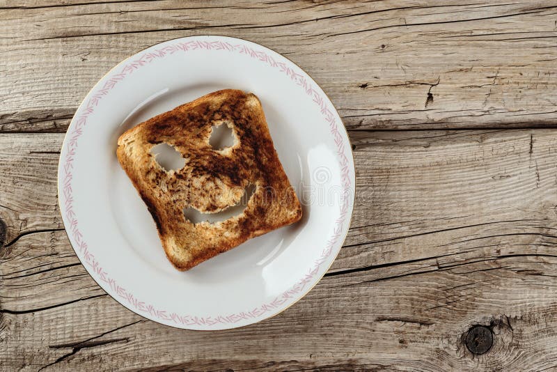 Happy Toast on an Old Wooden Stock Image - Image of board, diet: 57497217