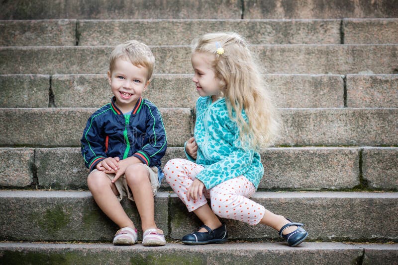 Toddler on steps stock photo. Image of steps, looking - 58441392