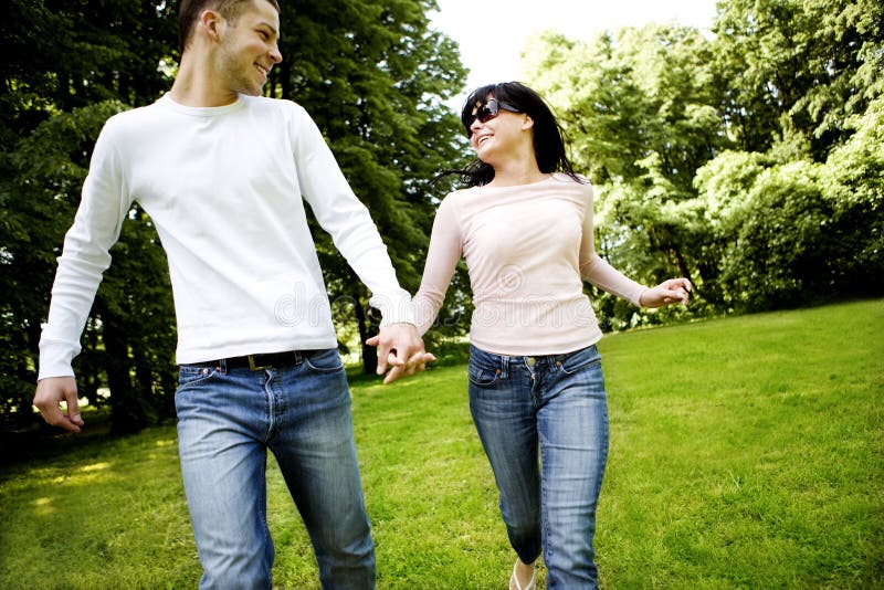 Happy together stock image. Image of male, hands, girl - 13065605