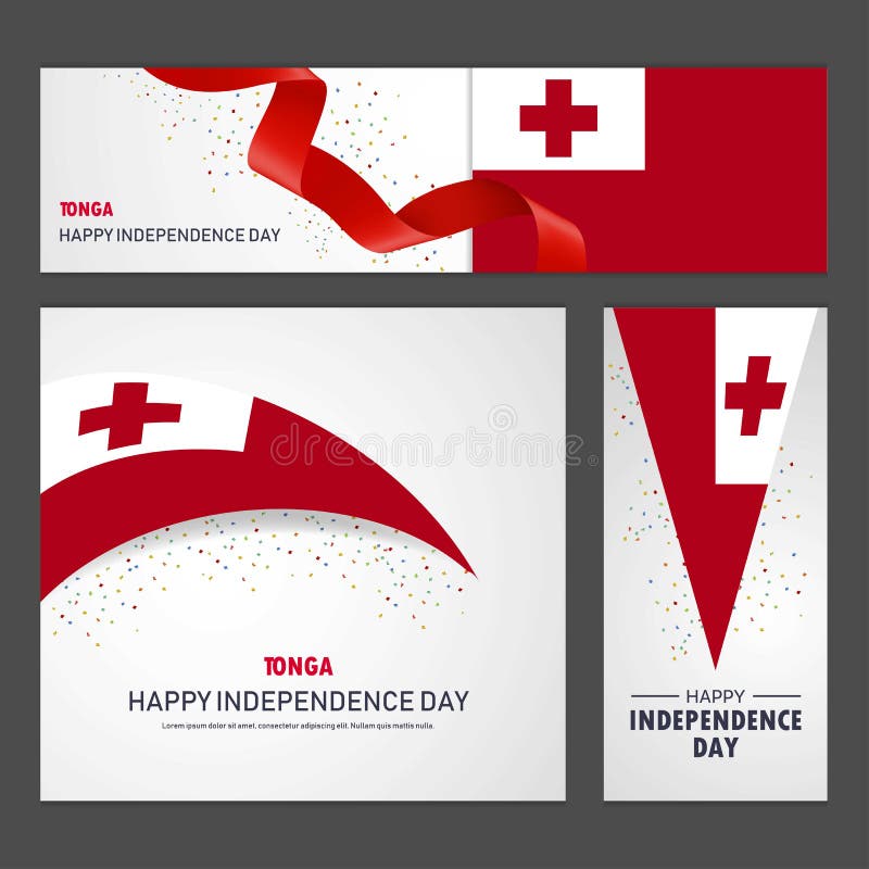 Happy Tonga Independence Day Banner and Background Set Stock Vector ...