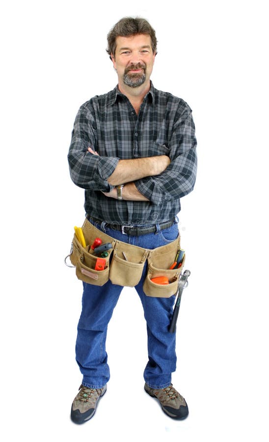 Happy tool man stock image. Image of shirt, jeans, worker - 14925423