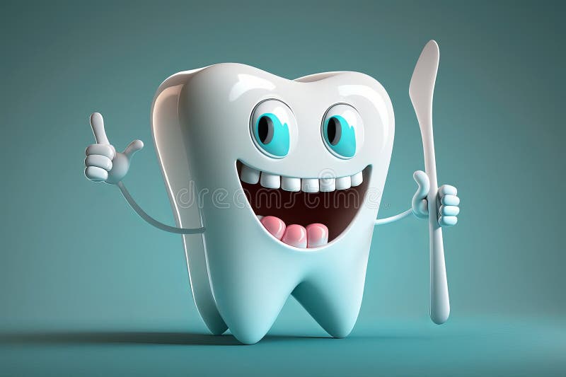 Happy Tooth Cartoon Character.Generative AI Stock Illustration ...