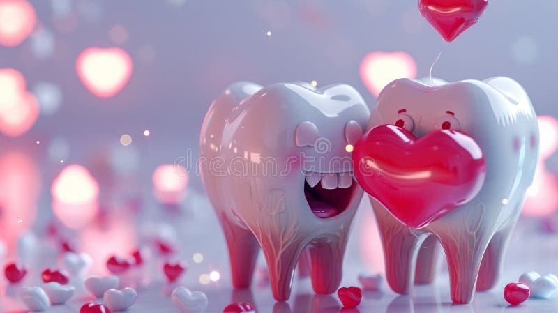 Happy Tooth Figurine with Heart. Selective Focus Stock Photo - Image of ...
