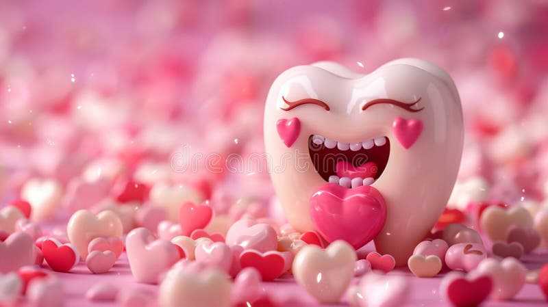 Happy Tooth Figurine with Heart. Selective Focus Stock Photo - Image of ...