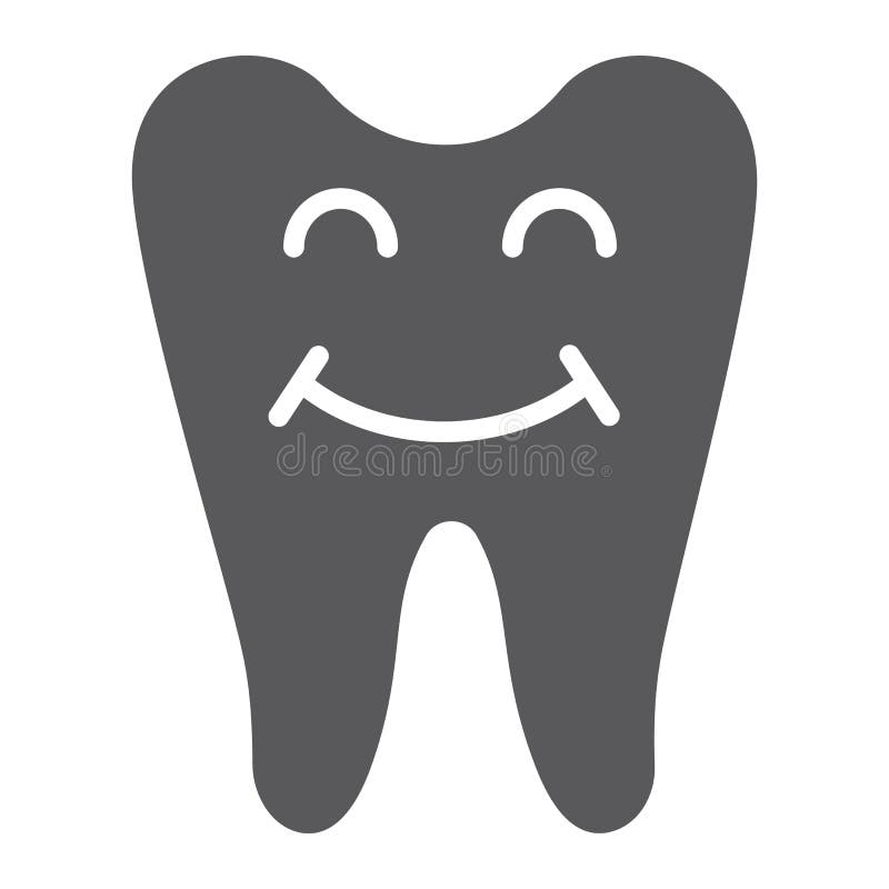 Happy Tooth Glyph Icon, Teeth and Dentistry, Smiling Tooth Sign, Vector ...