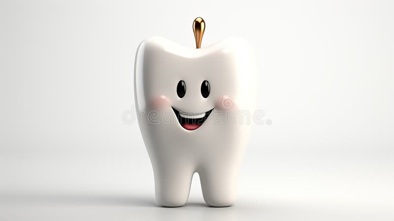Happy Tooth Model on Isolate on White Background Stock Illustration ...