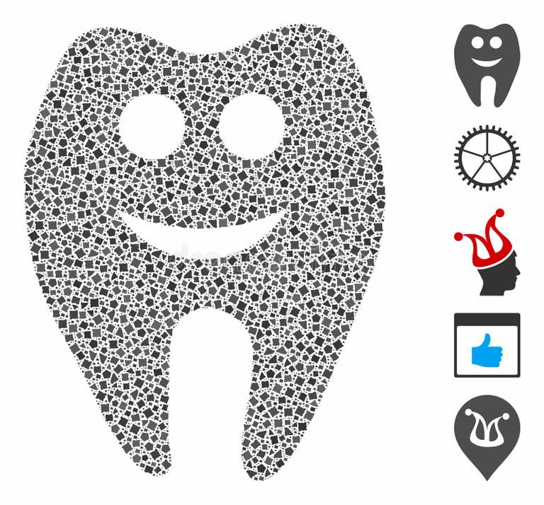Happy Tooth Mosaic Icon of Tremulant Pieces Stock Vector - Illustration ...