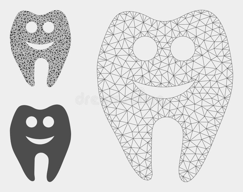 Happy Tooth Vector Mesh 2D Model and Triangle Mosaic Icon Stock Vector ...