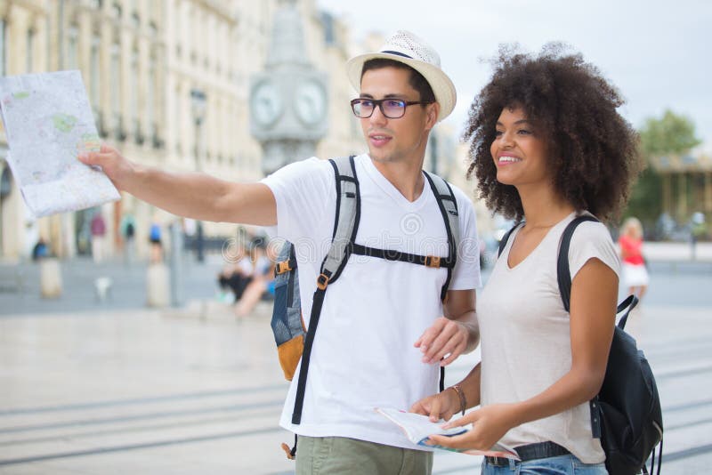 Happy Tourists Traveling and Smiling Stock Image - Image of visit ...