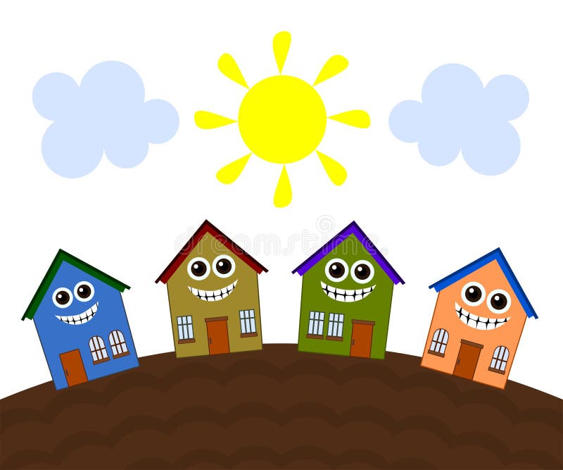 Happy town stock illustration. Illustration of cartoon - 24007848