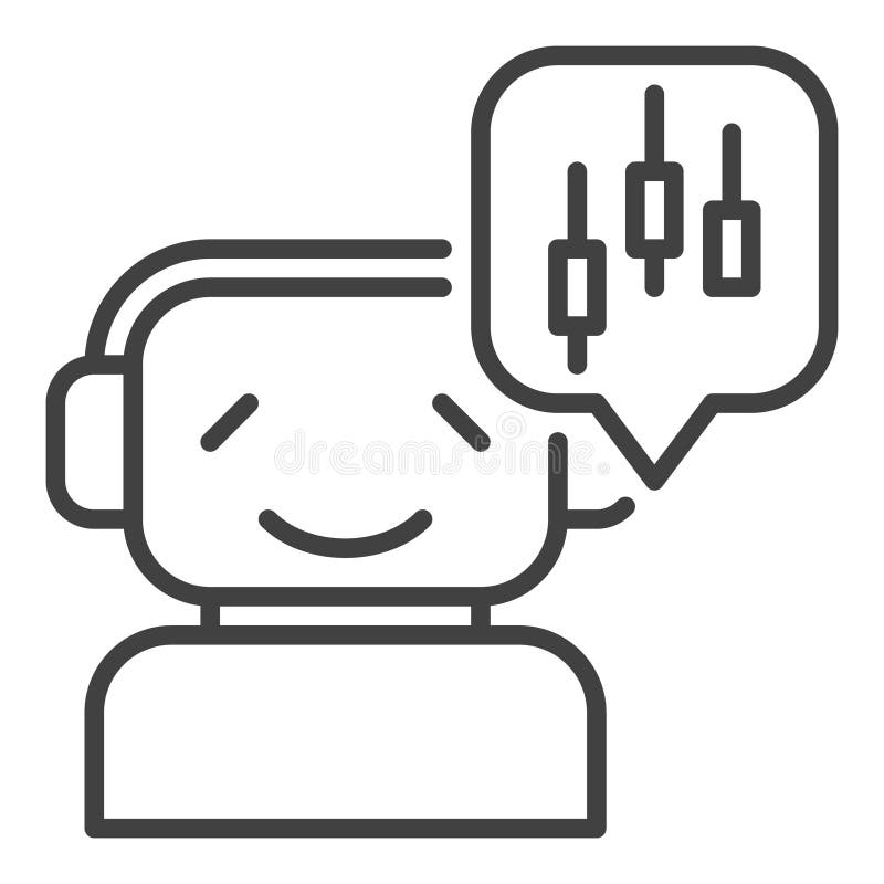 Happy Trading Bot with Candlestick Chart Vector Icon or Symbol in ...