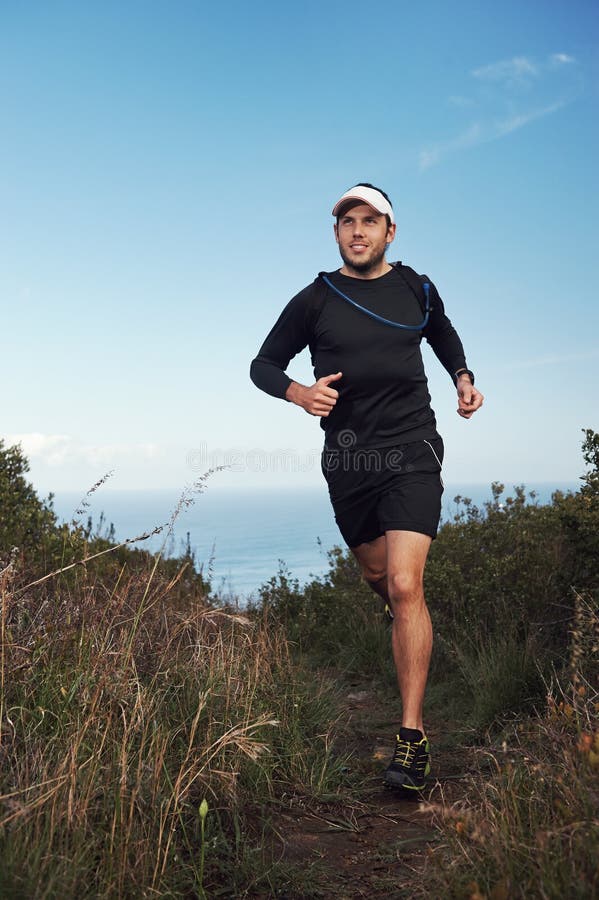 Happy trail runner stock photo. Image of path, enjoy - 36496140