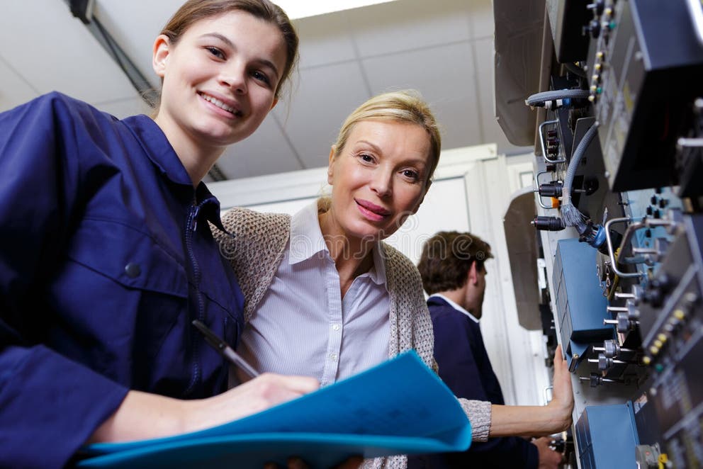 Happy Trainee Learning How To Repair Engine Stock Photo - Image of ...