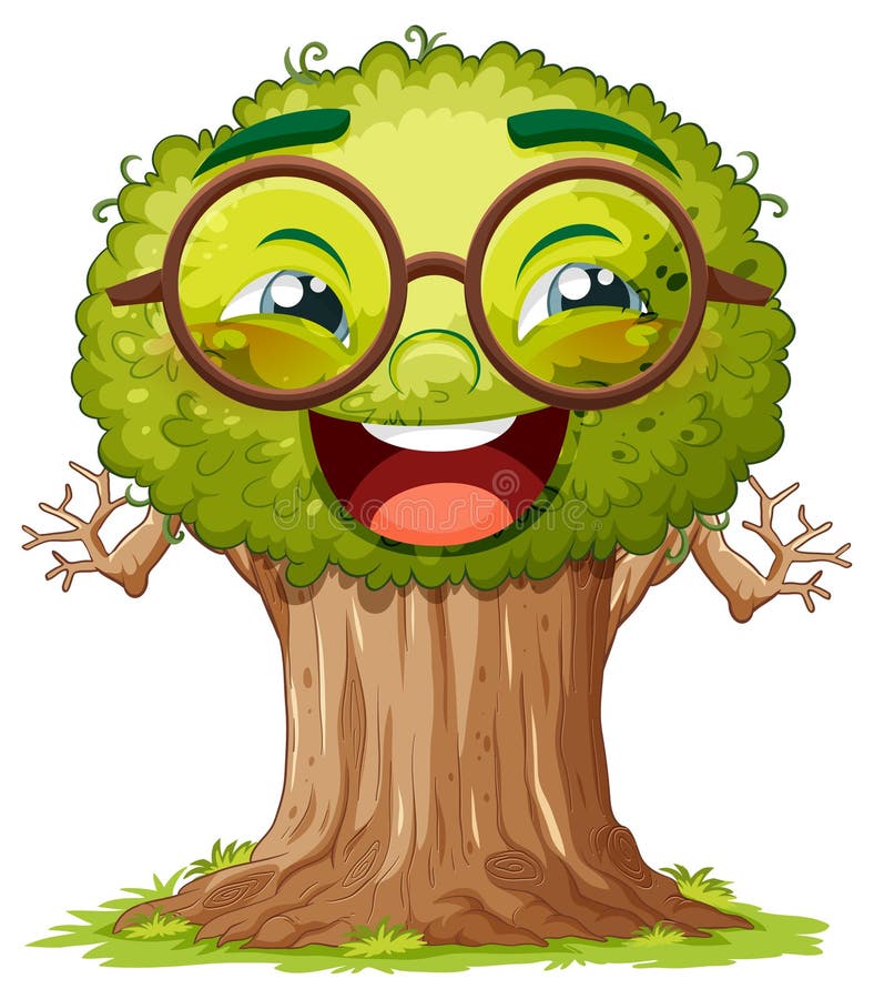 Happy Tree Cartoon Isolated Stock Vector - Illustration of happy ...