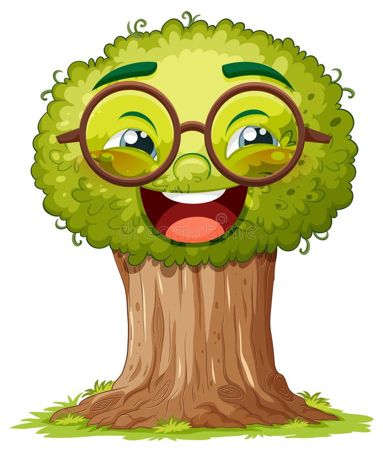 Happy Tree Cartoon Isolated Stock Vector - Illustration of isolated ...