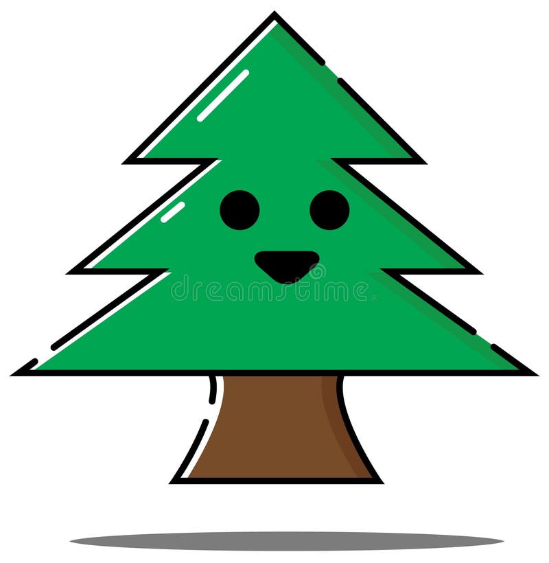 The Happy Tree Vector Illustration Stock Vector - Illustration of cute ...