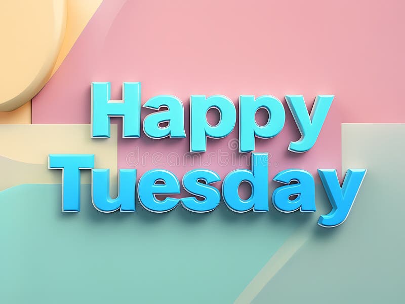 Happy Tuesday Greeting with Colorful Background Stock Illustration ...