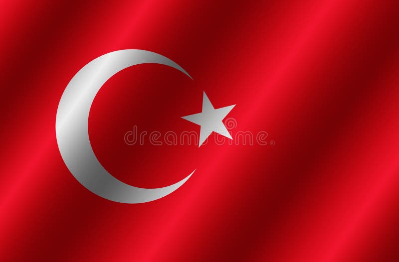 Happy Turkey Day Background. Flag of Turkey with Folds. Bright Button ...