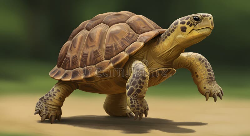Happy Turtle Jumping AI Generated Fun Art Stock Illustration ...