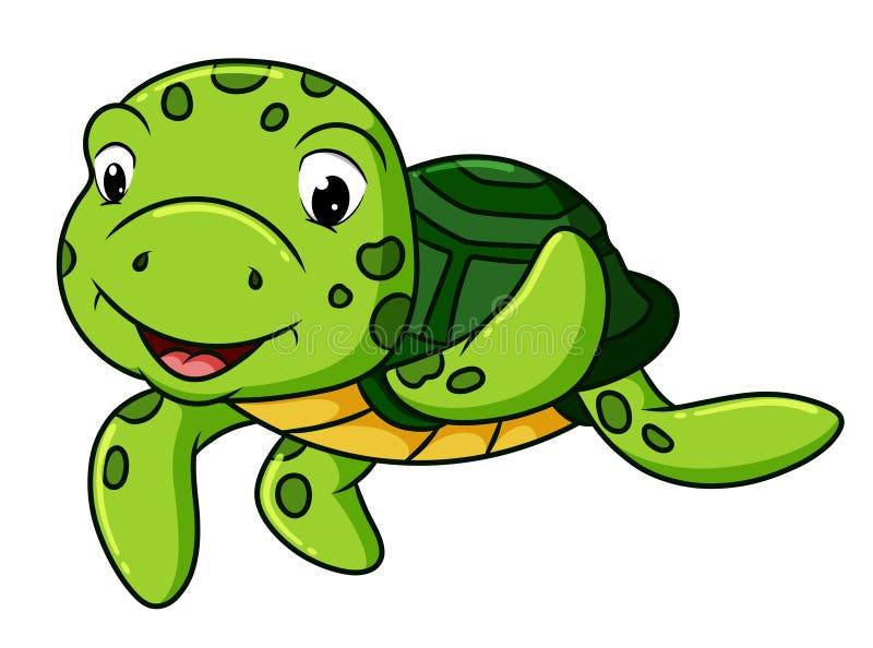 The Happy Turtle is Waving the Hand Under the Water Stock Vector ...