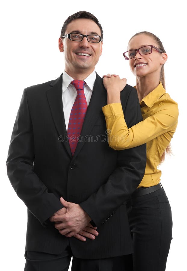 Happy two businesspeople stock photo. Image of isolated - 33503178