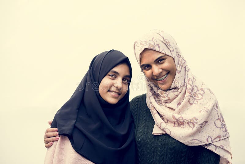Happy Two Muslim Students with Smiling Faces Stock Photo - Image of ...