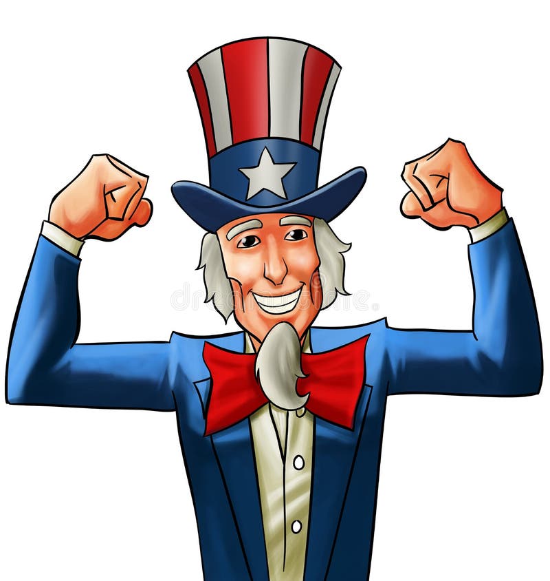 Happy uncle Sam stock illustration. Illustration of fourth - 19429232