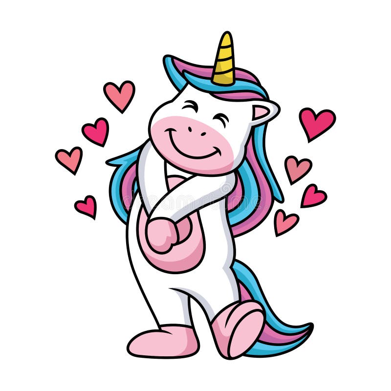 Expression Cute Unicorn Cartoon Laughing Stock Vector - Illustration of ...