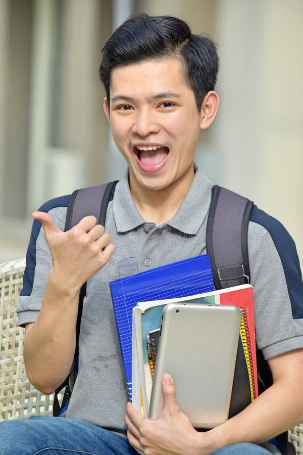 Happy University Boy Student Stock Image - Image of youthful, positive ...