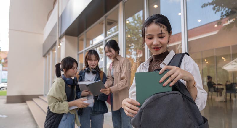 Happy University Student Going on a Class at the University Stock Photo ...