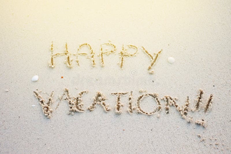 Happy vacation stock photo. Image of shore, coast, letter - 112896616