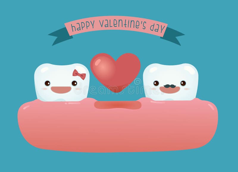 Happy Valentine S Day of Dental Stock Vector - Illustration of crack ...