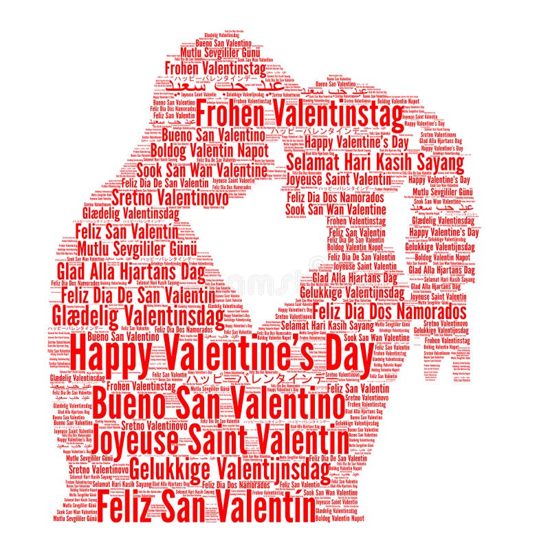 Happy Valentine`s Day in Different Languages Word Cloud Stock ...