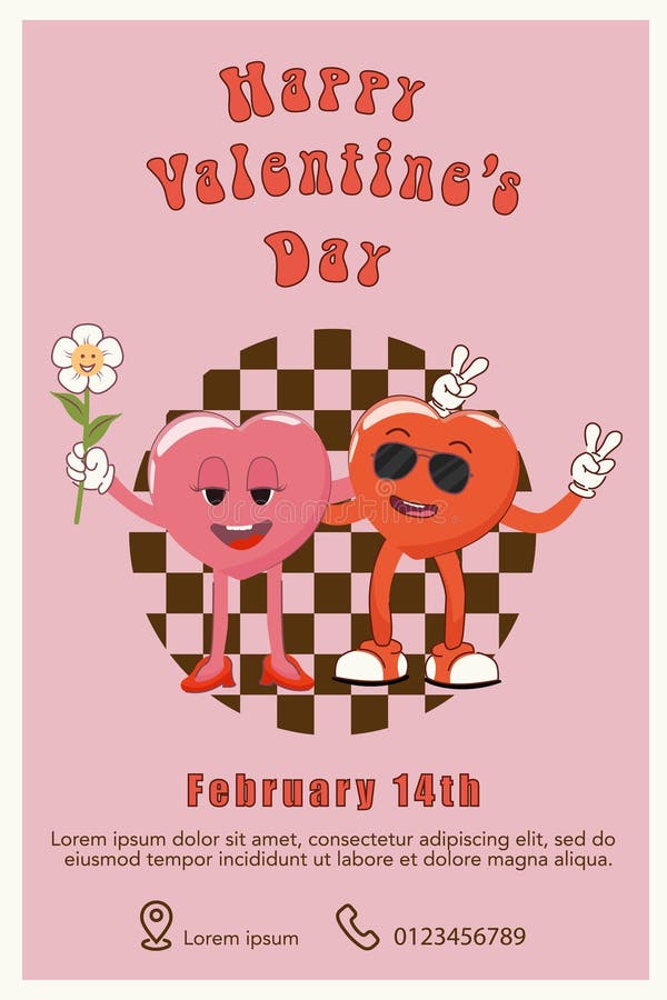 Happy Valentine S Day. Disco in a Romantic Atmosphere Stock Vector ...