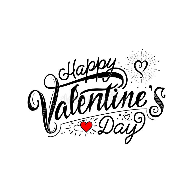 Happy Valentine S Day Hand Drawn Creative Calligraphy And Brush Pen