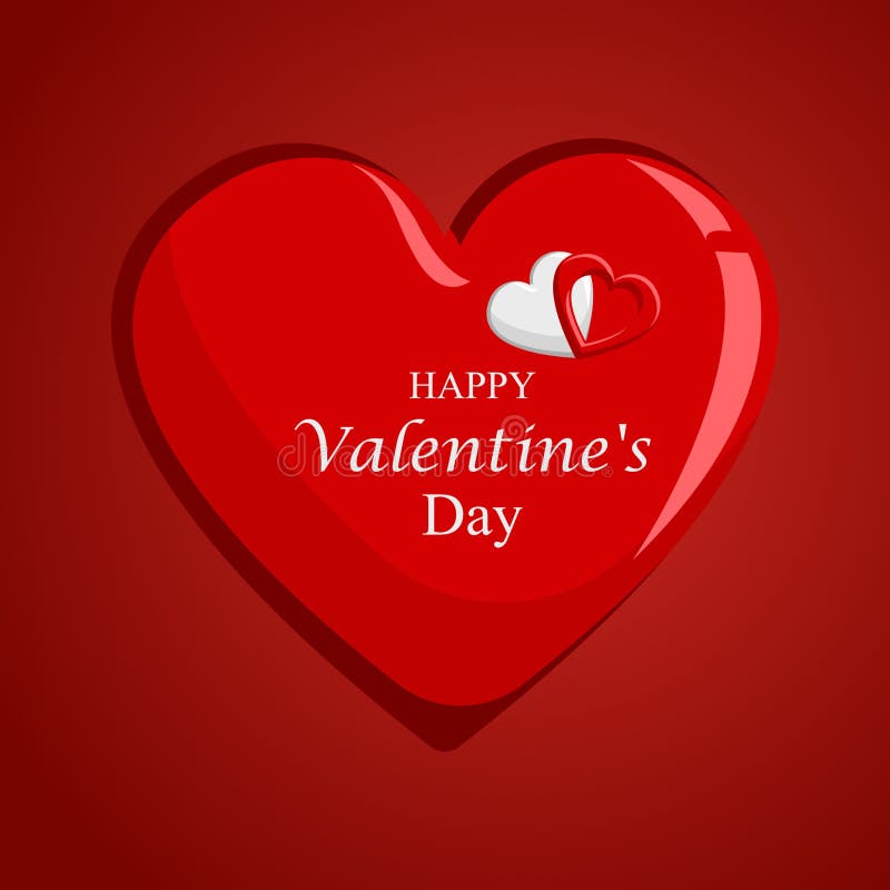 Happy Valentine S Day with Heart and Love, Simple Flat Illustration ...