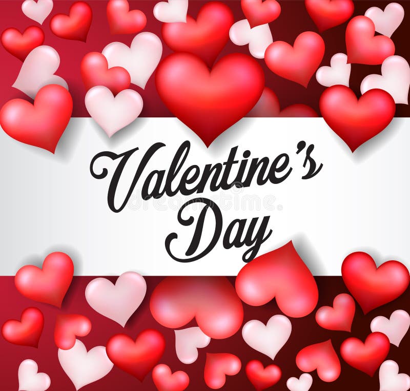 Happy Valentine`s Day Red Heart Stock Vector - Illustration of happy ...