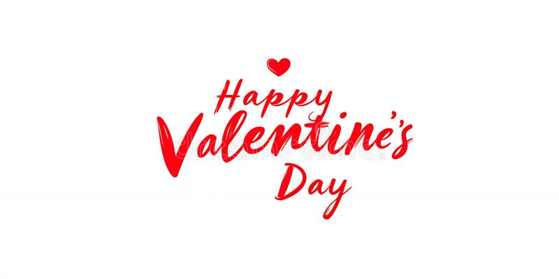 Happy Valentine S Day Red Script Text with Heart Graphic Design Stock ...