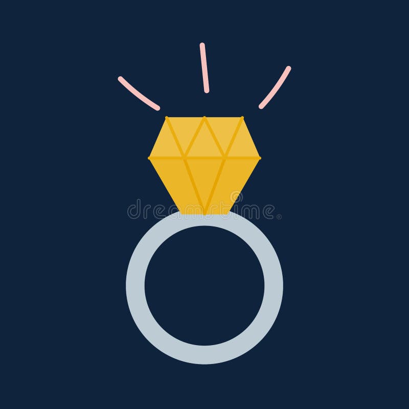 Happy Valentine`s Day. Ring Filled Icon. Hand Drawn Doodle. Vector ...