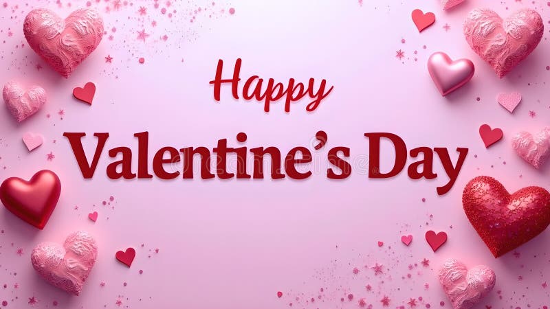 Happy Valentine S Day, Romantic Heart Background Stock Illustration ...